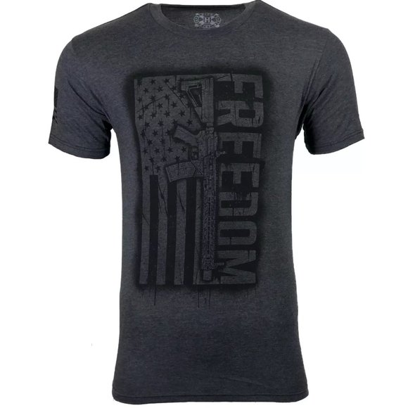 HOWITZER | Shirts | Howitzer Style Mens Tshirt Freedom Flag Gray Mil ...